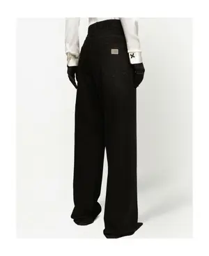 Dolce & Gabbana Logo Plaque Wide-leg Jeans