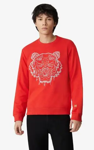 Kenzo Embroidered Tiger Crewneck Sweatshirt - Red