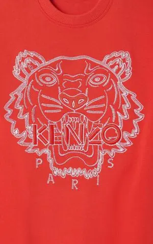 Kenzo Embroidered Tiger Crewneck Sweatshirt - Red