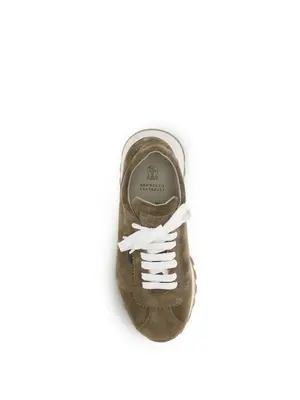 Brunello Cucinelli Suede Bead-embellished Sneakers
