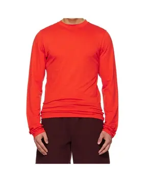 RIER Crew Neck Knitted Wool T-shirt - Orange