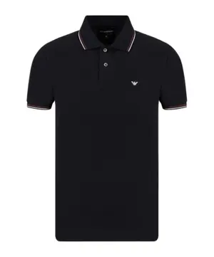 Emporio Armani Pull-down Short-sleeved Polo Shirt - Black