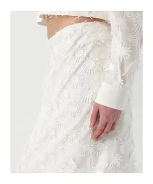 MSGM Appliqué Detail Rear Slit Midi Skirt