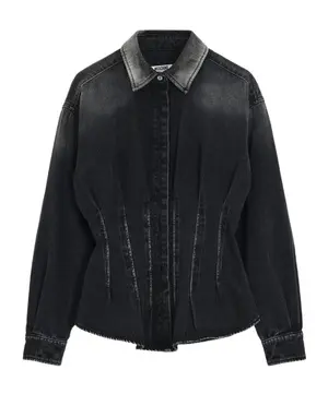 Moschino Pleated Denim Shirt