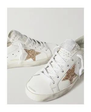 GOLDEN GOOSE Super-star Embellished Sneakers - White