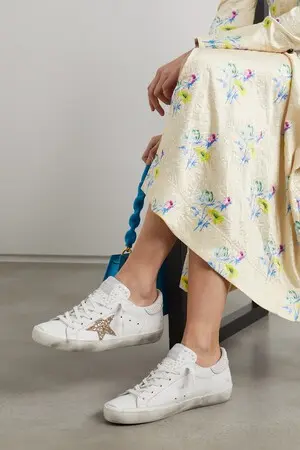 GOLDEN GOOSE Super-star Embellished Sneakers - White