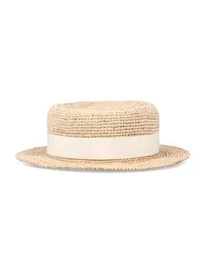 Bonpoint Floral Detailed Straw Hat - Nude