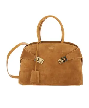 FERRAGAMO Suede Tote Bag - Brown