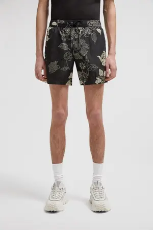 Moncler Floral Print Swim Shorts - Black
