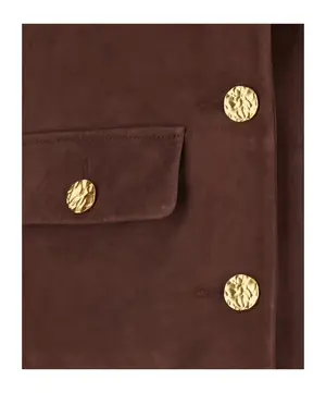 ARMA Lorenne Suede Button-front Jacket - Brown