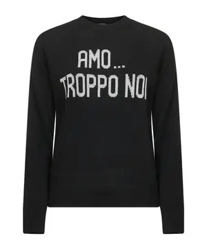 MC2 SAINT BARTH Ribbed Crewneck Sweater With Jacquard Lettering