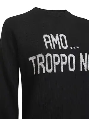MC2 SAINT BARTH Ribbed Crewneck Sweater With Jacquard Lettering