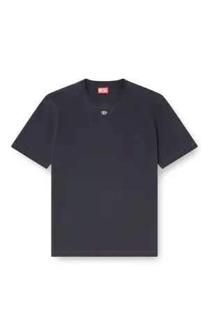 DIESEL® Logo Plaque Crewneck T-shirt - Dark Gray