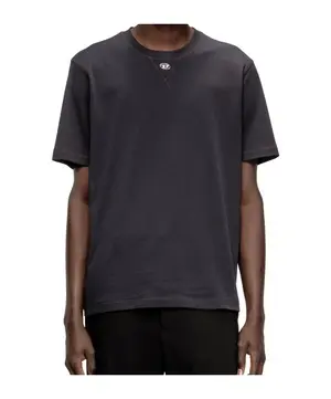 DIESEL® Logo Plaque Crewneck T-shirt - Dark Gray