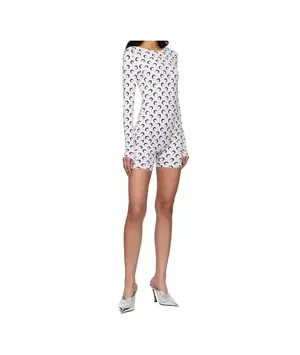 MARINE SERRE Long-sleeved Jumpsuit - White