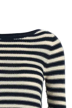 TWINSET Striped Flared-sleeve Knitted Sweater