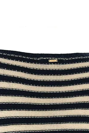 TWINSET Striped Flared-sleeve Knitted Sweater