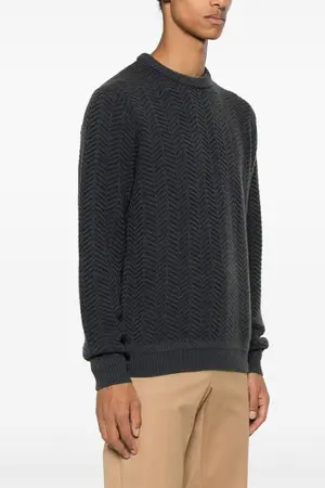 Brioni Chevron-knitted Cashmere Jumper