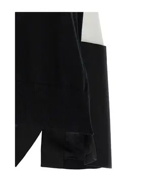 Sacai Poplin Ribbed Pullover With Asymmetrical Paneling