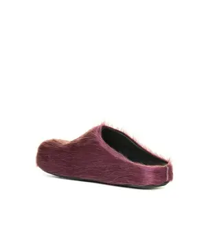 Marni Fluffy Slip-on Flat Mules - Red