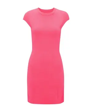 Victoria Beckham Cap Sleeved Knitted Mini Dress - Pink