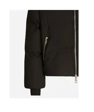 Dolce & Gabbana Cropped Down Jacket With Branded Tag