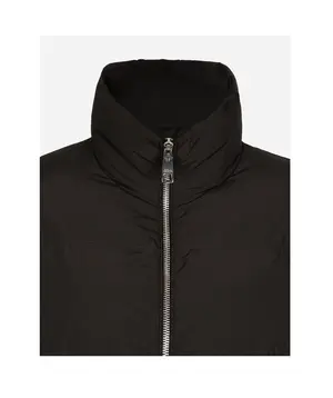 Dolce & Gabbana Cropped Down Jacket With Branded Tag