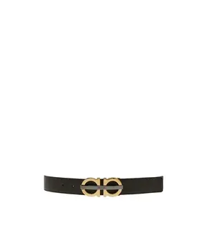 FERRAGAMO Gancini Belt - Testa Di Moro/black