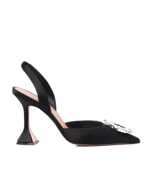 Amina Muaddi Begum Crystal-buckle Slingback Pumps - Black
