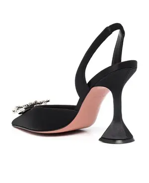 Amina Muaddi Begum Crystal-buckle Slingback Pumps - Black