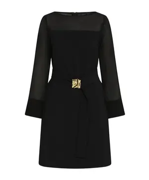 Marella Envers Satin And Georgette Belted Dress