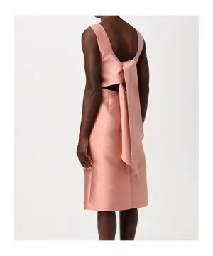 Alberta Ferretti Satin Sleeveless Midi Dress