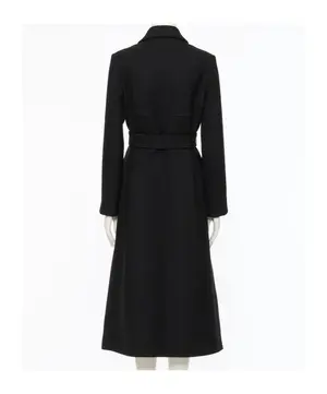 Valentino Garavani Belted Long Sleeve Coat With Notched Lapel And Multiple Pockets