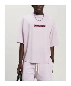Palm Angels Logo Embroidered Drop Shoulder T-shirt