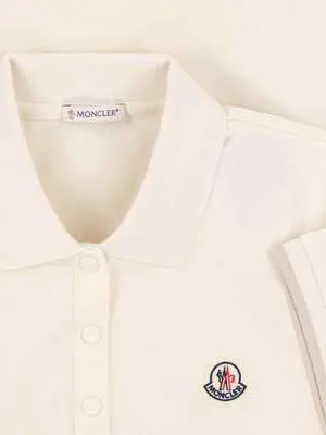Moncler Logo Patch Short-sleeved Polo Shirt - Cream