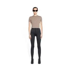 Balenciaga All Over Logo Print Crewneck Knitted Top - Nude