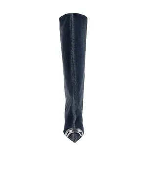 DIESEL® D-venus Pointed Toe Denim Boots - Blue