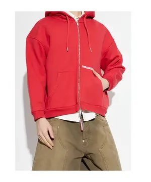 Dsquared2 Logo Detailed Zip-up Hoodie