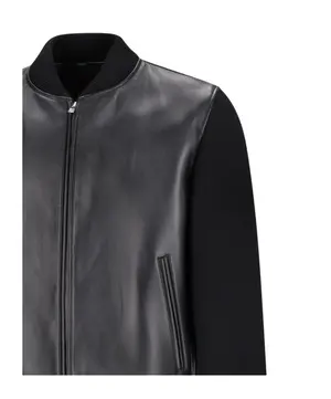 Gucci Logo Embroidered Zip-up Bomber Jacket - Black