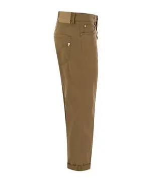 DONDUP Koons Loose Fit Jeans With Jewelled Buttons - Brown