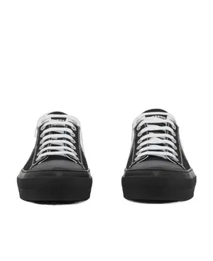Burberry Two Tone Canvas Low Top Sneakers - Black