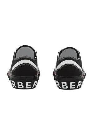 Burberry Two Tone Canvas Low Top Sneakers - Black