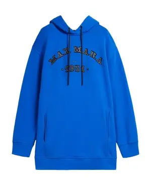 Max Mara Embroidered Logo Hooded Sweater - Blue