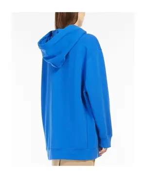 Max Mara Embroidered Logo Hooded Sweater - Blue