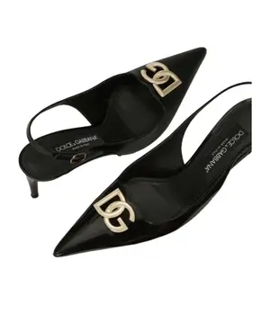 Dolce & Gabbana Dg Plaque Slingback Pumps - Black