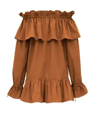 Saint Laurent Ruffled Off-shoulder Dress