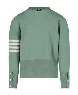 Thom Browne 4-bar Stripe Cardigan - Green