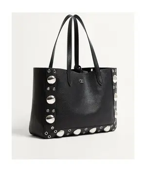 Valentino Garavani Nellcôte' Logo Plaque Shoulder Bag - Black