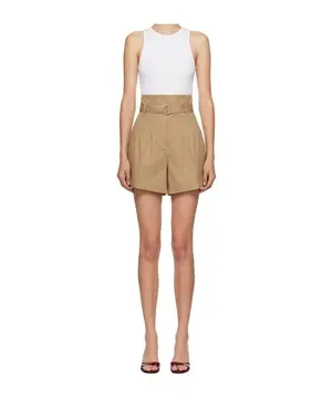 Prada High-waisted Belted Shorts