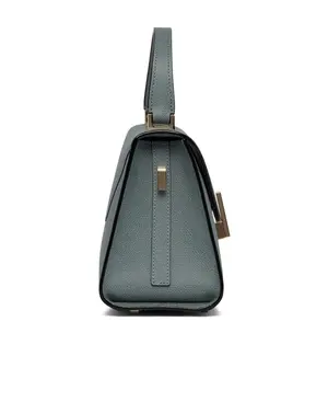 VALEXTRA Iside Foldover Mini Top Handle Bag - Gray